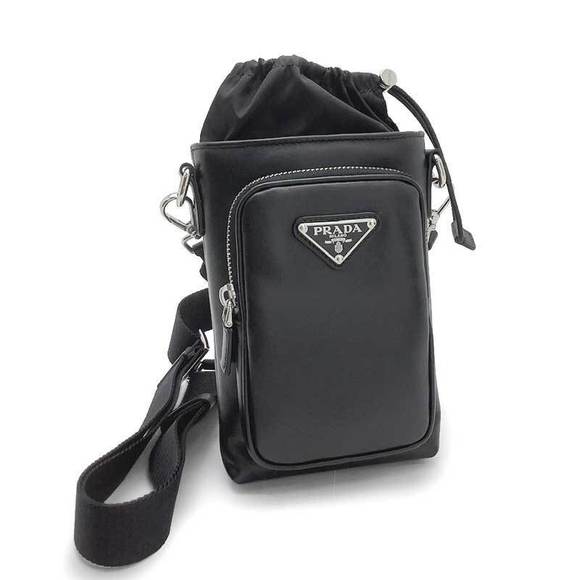 Prada | Bags | Prada Leather Smartphone Case Nylon Black Pouch Phone ...